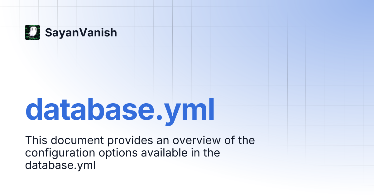 database.yml | SayanVanish