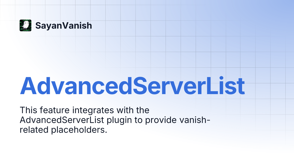 AdvancedServerList | SayanVanish